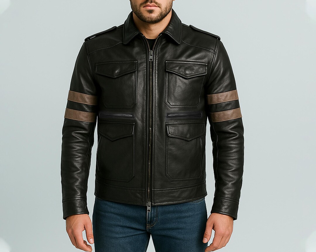 Handmade Resident Evil Inspired Jacket Leon Kennedy Cosplay Leather ...