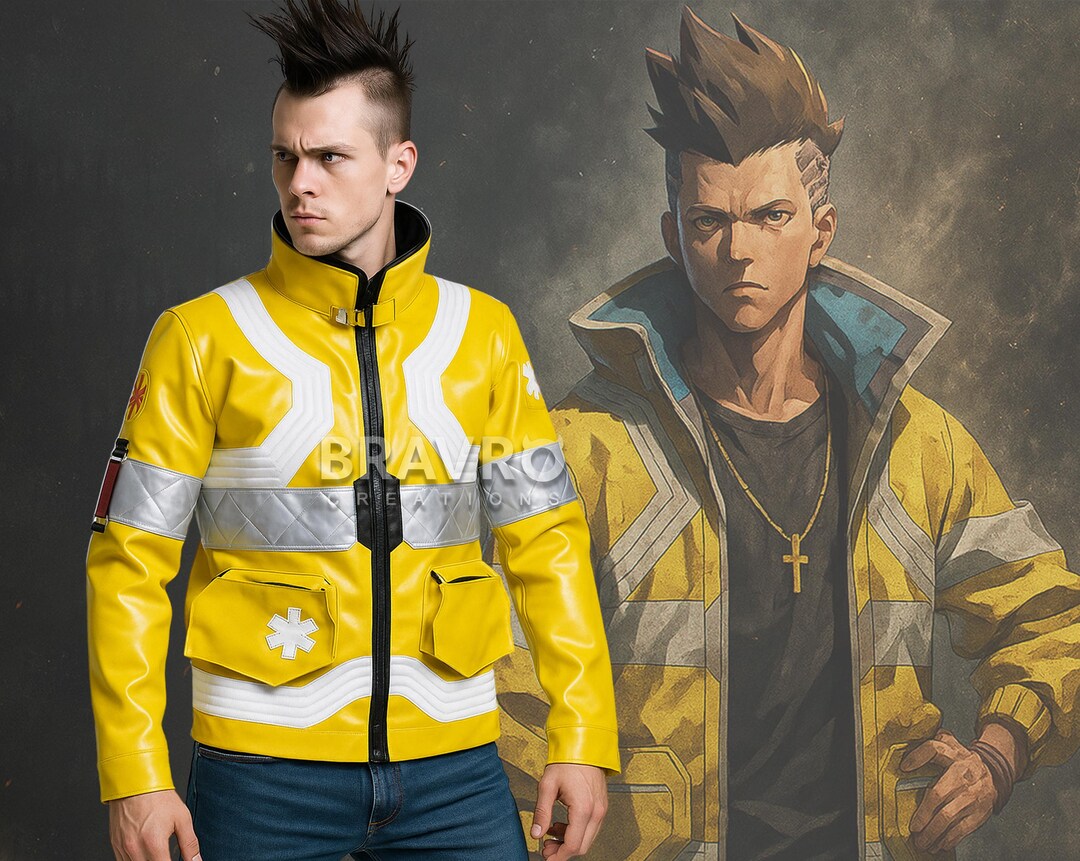 David Martinez Cyberpunk Edgerunners Jacket: Yellow Faux Leather ...