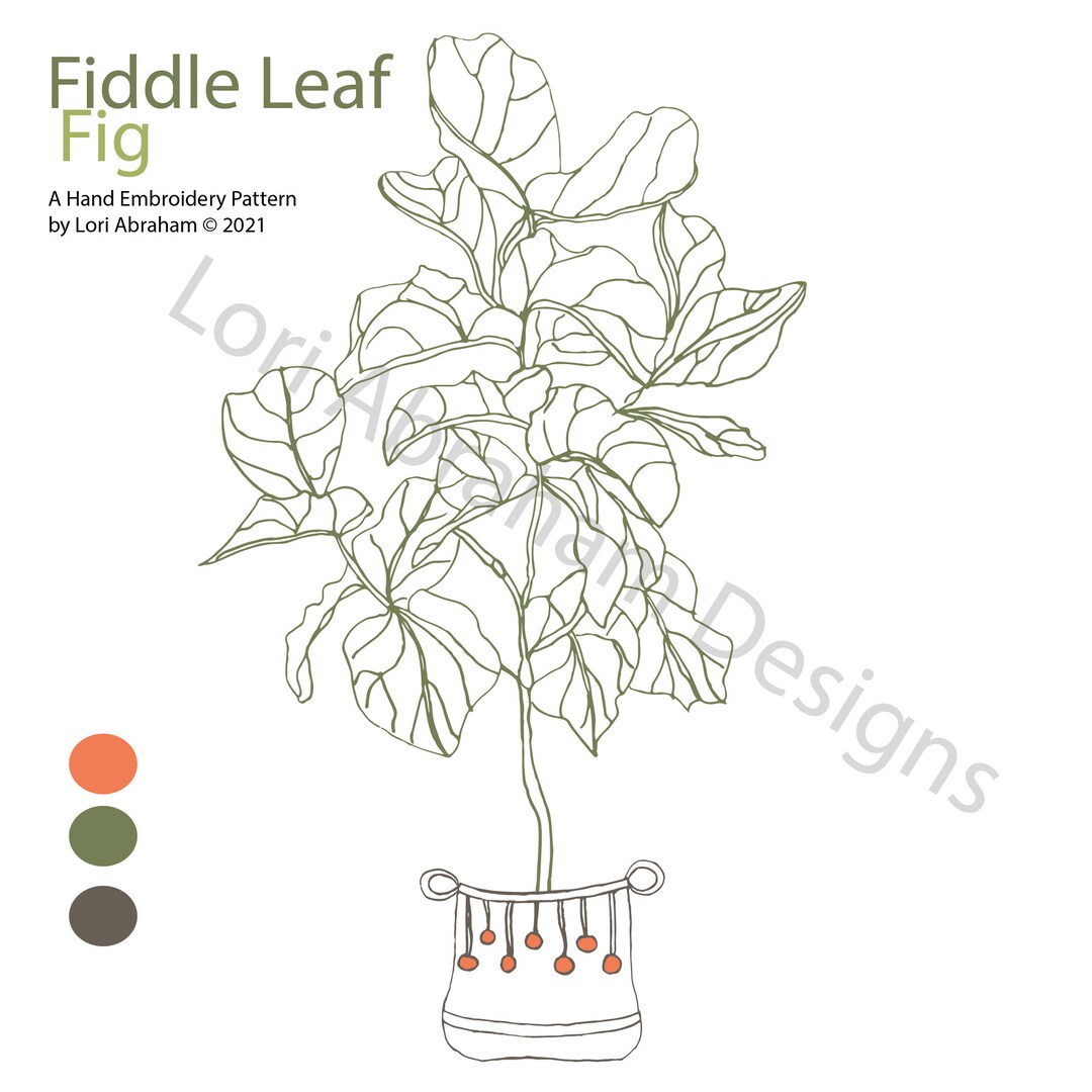 Fiddle Leaf Fig Hand Embroidery Pattern - Etsy