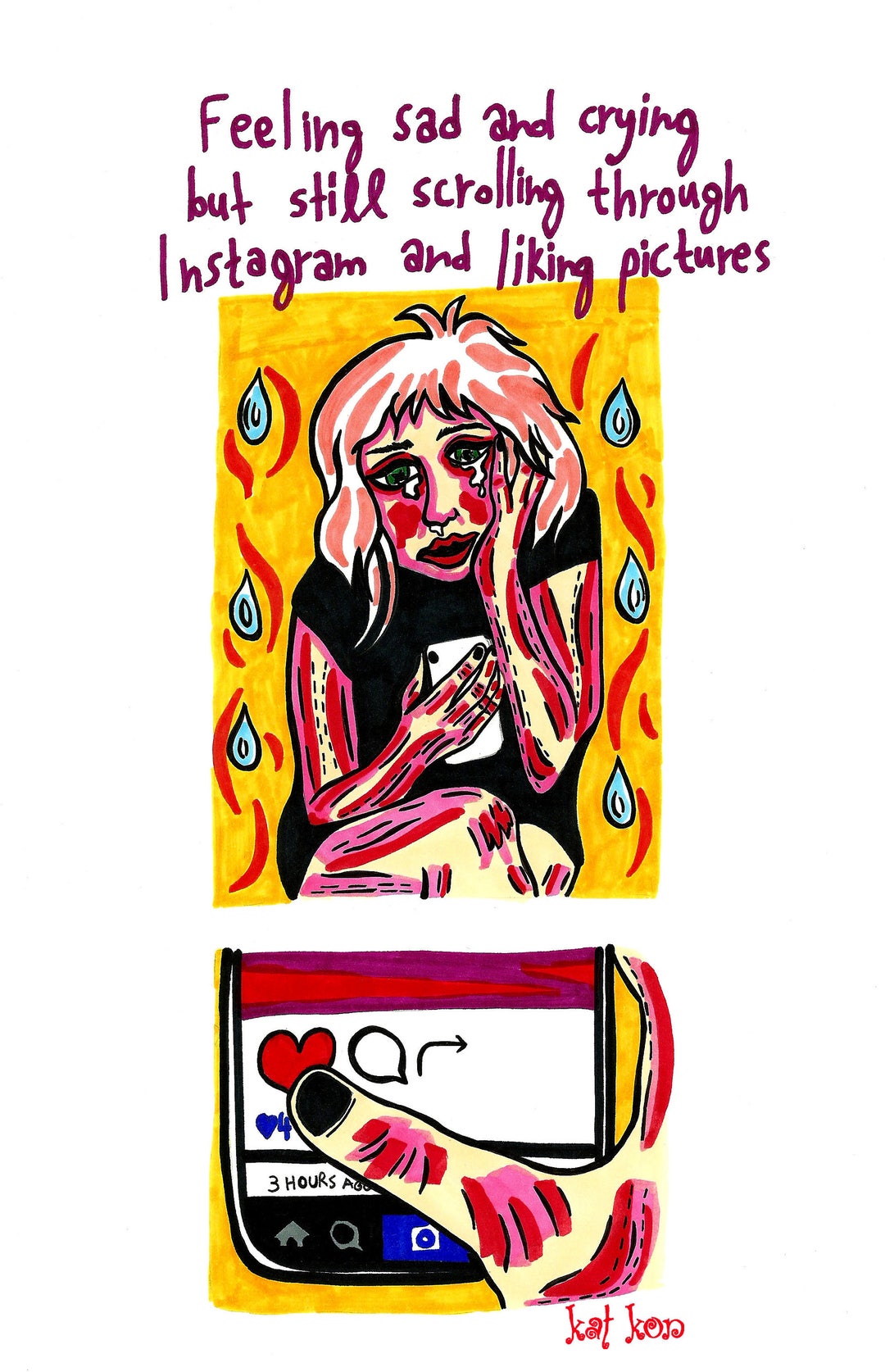 Social Media Sadness A4 Prints - Etsy