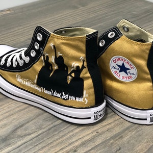 Hamilton the Musical High Top Gold Painted Converse - Etsy