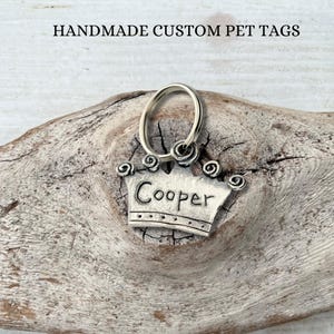 Small Crown ID Tag | Engraved Pet Tag | Cat Collar Tag | Dog Name Tag ...