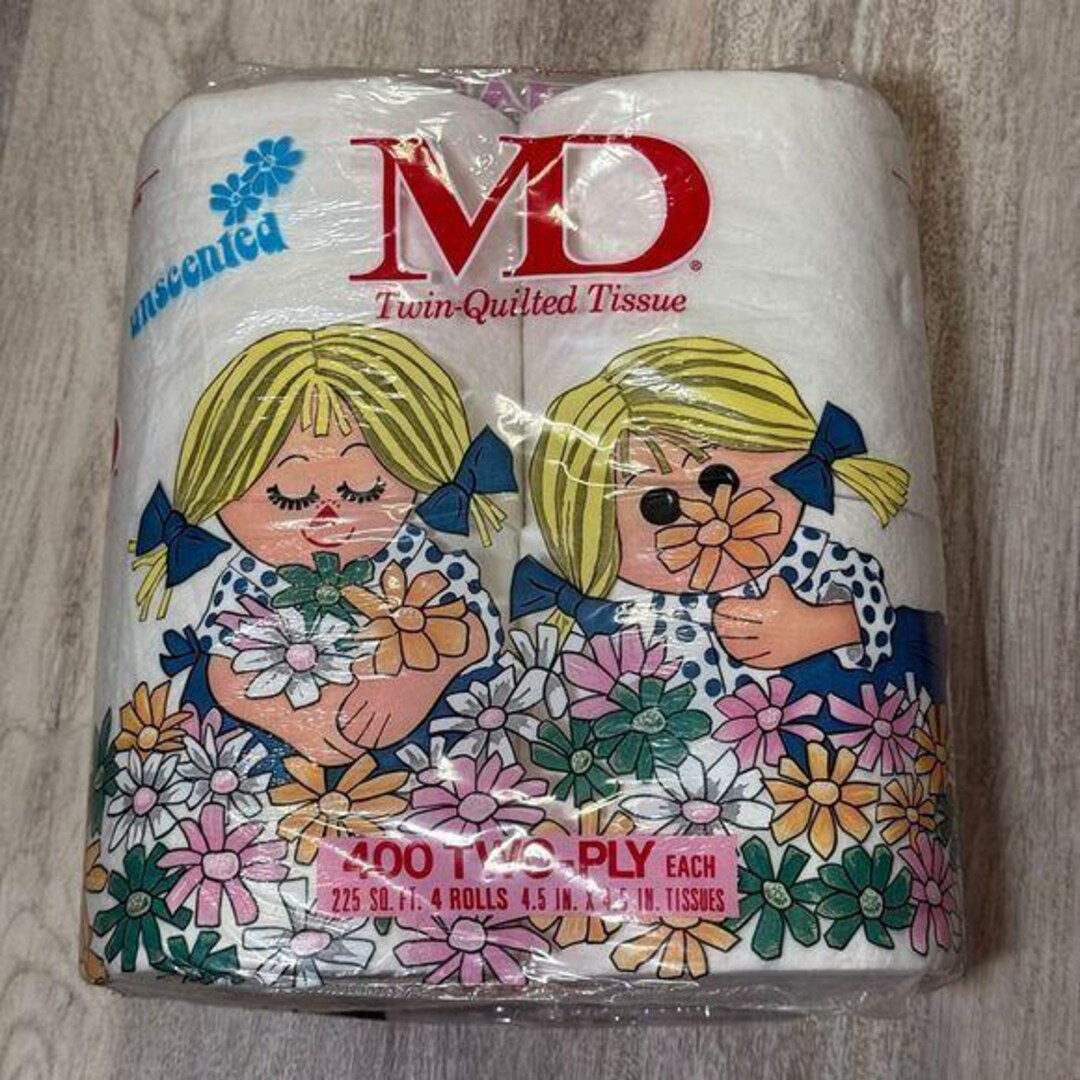 Vintage 1980 MD Twin Quilted Two-plywhite Bathroom Tissue (4 Pack) 225 ...