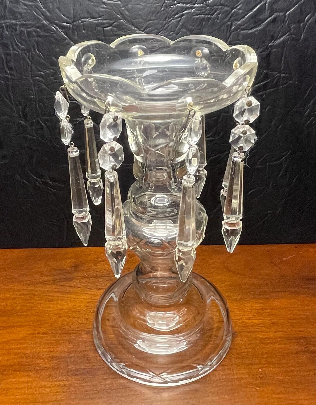 Prism Luster Candle Holder Antique/vintage - Etsy