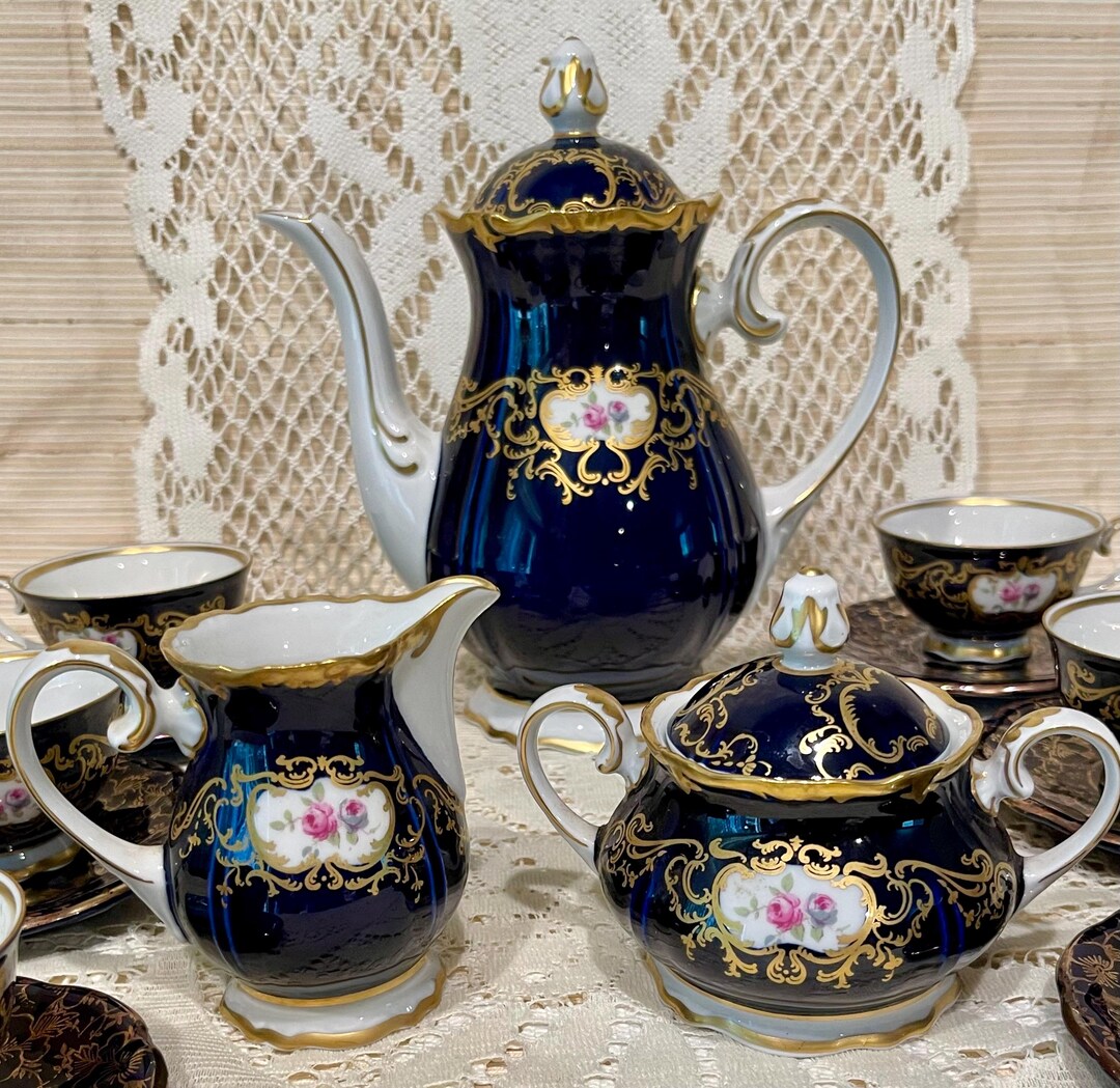 German Reichenbach Echt Kobalt Demitasse Set - Etsy