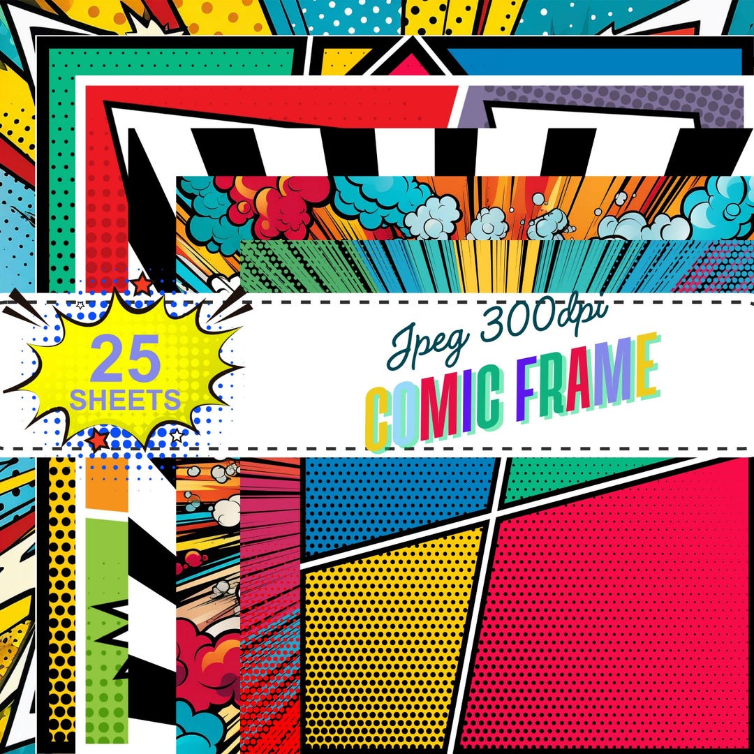 Comic Book Digital Papers: Super Hero Scrapbooking Backgrounds (300DPI ...