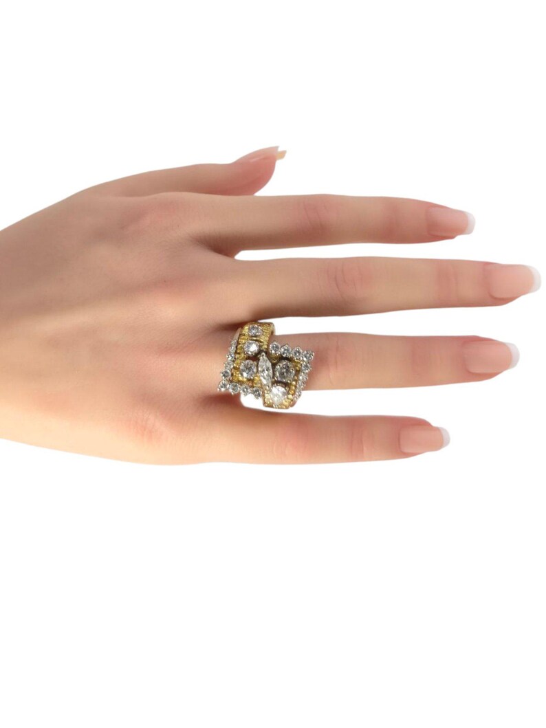 Authentic Vintage 14K Yellow Gold Ring With 2.52ct in Diamonds - Etsy