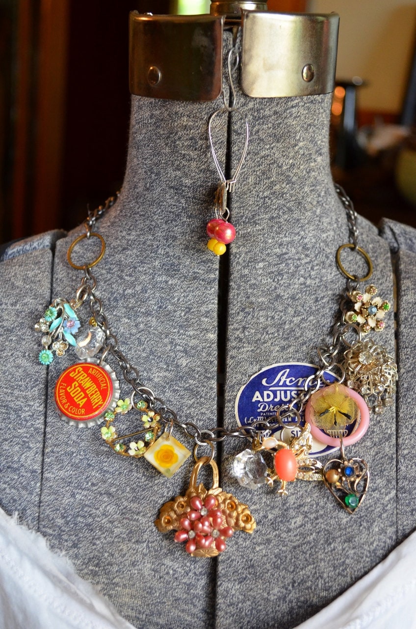 Found Objects and Trinkets and Treasures Repurposed Into Junk Necklace ...