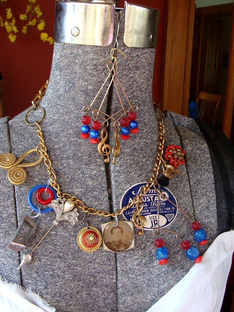 Found Objects and Trinkets and Treasures Repurposed Into Junk Necklace ...