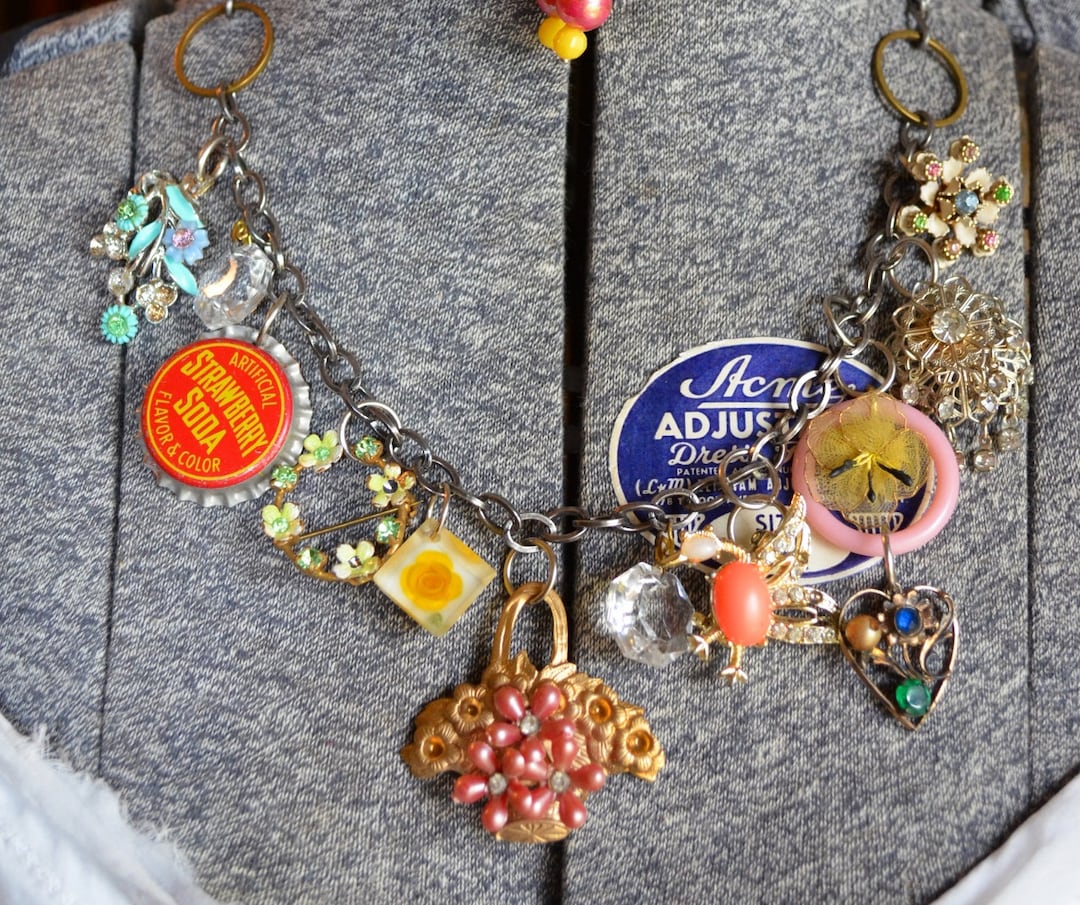 Found Objects and Trinkets and Treasures Repurposed Into Junk Necklace ...