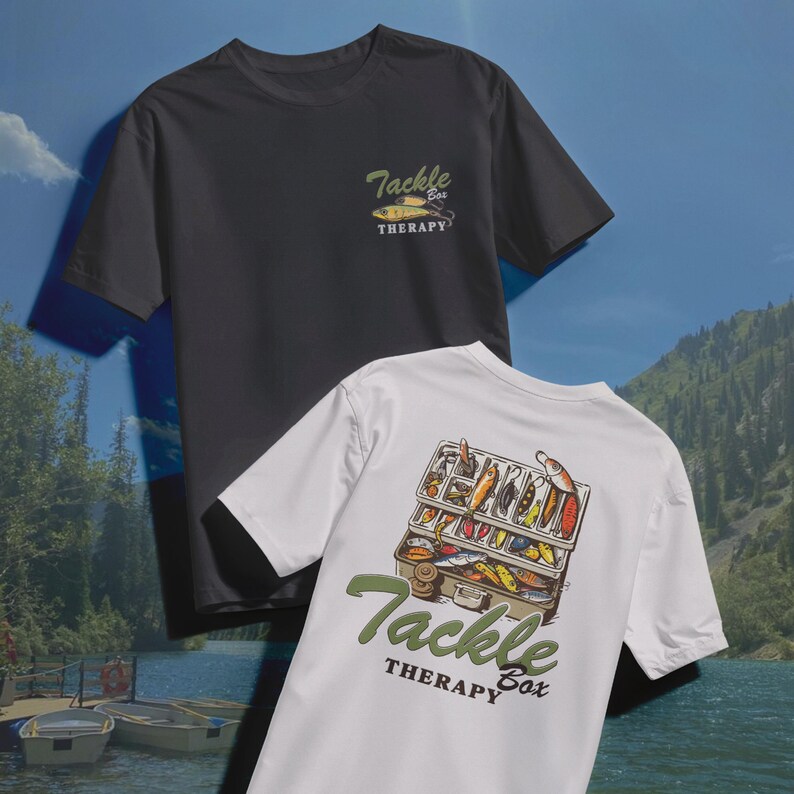 Tackle Box Therapy PNG, Fishing Shirt Back and Pocket Lures Sublimation ...