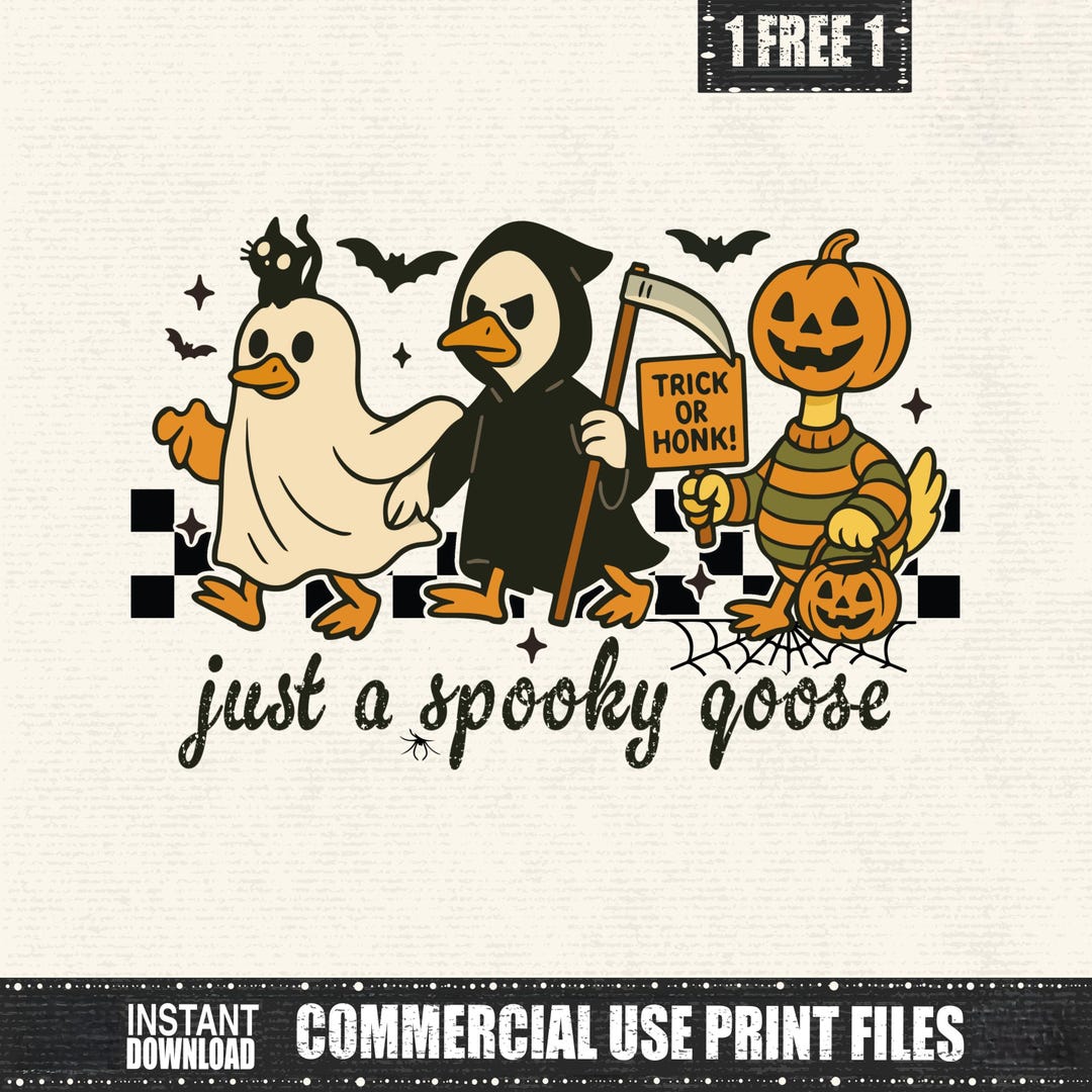 Just a Spooky Goose PNG, Funny Halloween Goose Clipart, Cute Horror ...