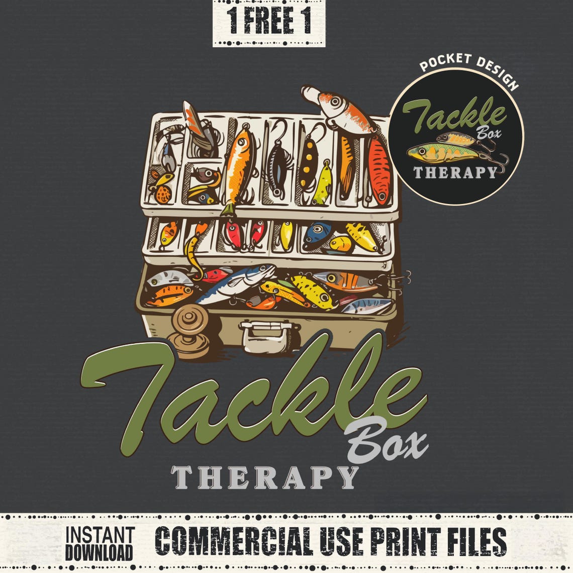 Tackle Box Therapy PNG, Fishing Shirt Back and Pocket Lures Sublimation ...