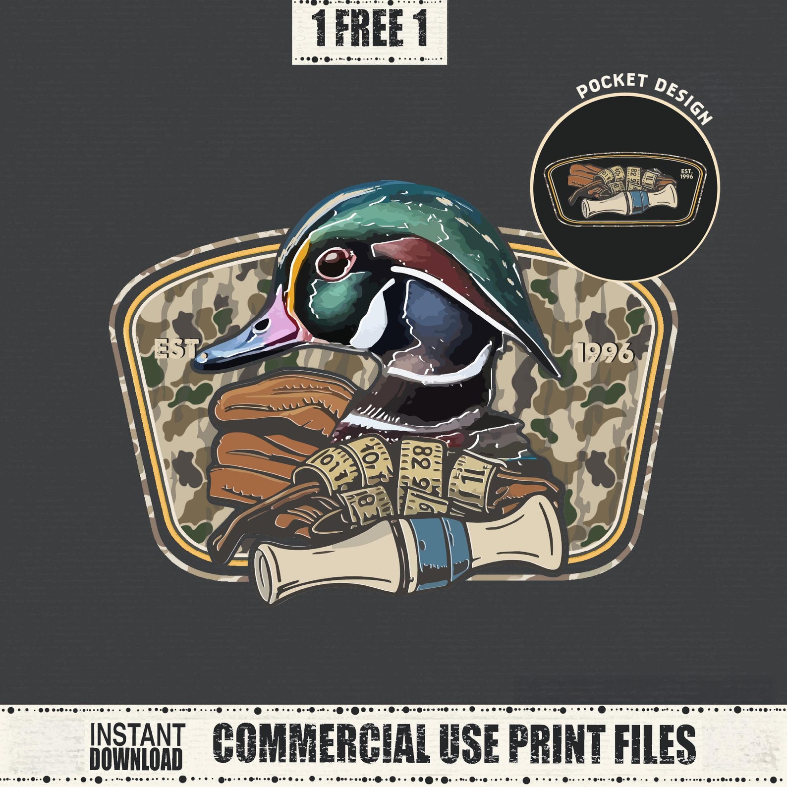 Duck Call Camo PNG, Stackin' Quacks, Duck Hunting Camouflage Design ...