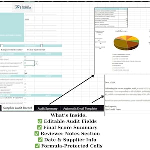 Supplier Audit Excel Template | Vendor Evaluation Sheet | Quality ...