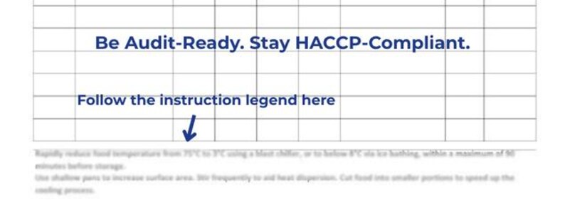 HACCP Cooling Log Template | Editable Excel Temp Monitor With Alerts ...