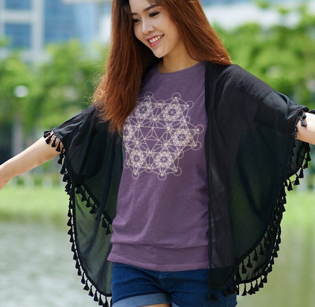 Spiritual Festival Shirt, Sacred Geometry Tee, Merkabah, Metatron's ...