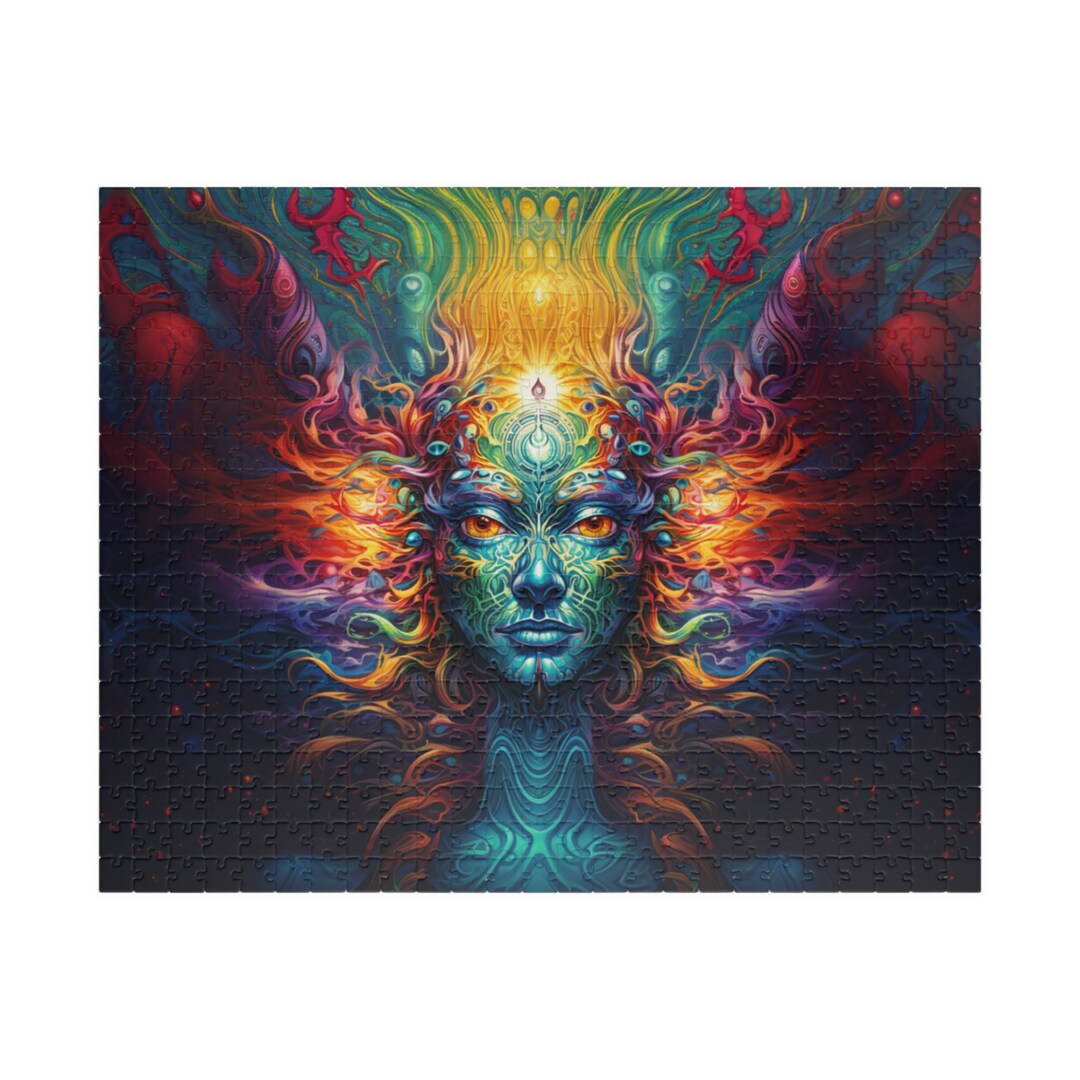 Psychedelic Puzzle - DMT Dream Realm - the Goddess Queen Jigsaw Puzzle ...