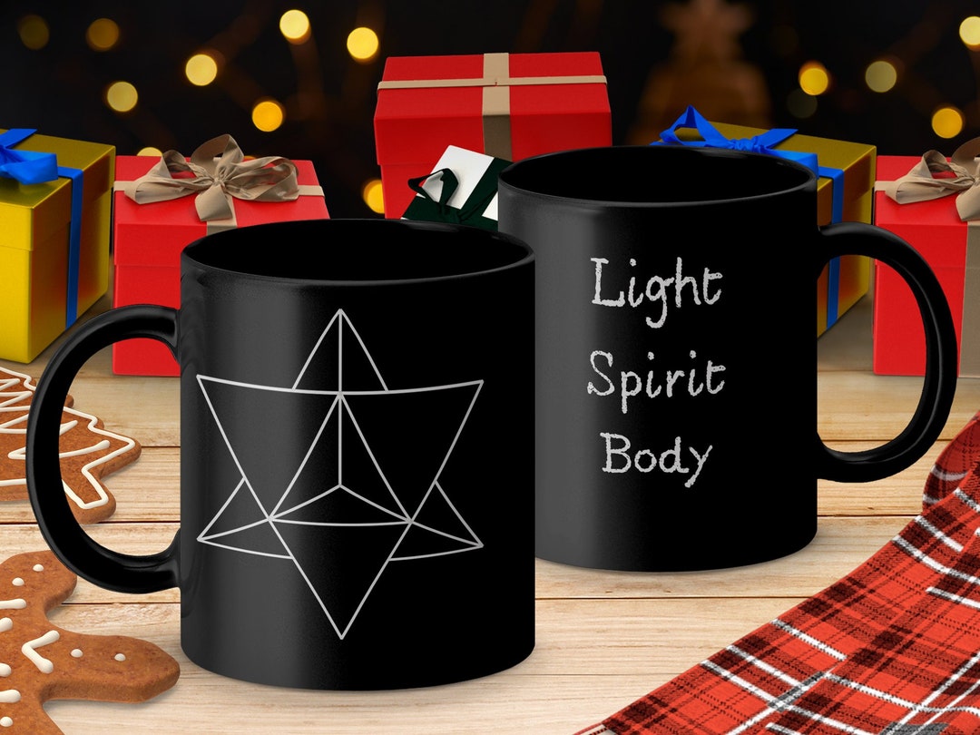 Mystical Mug With Merkaba and Empowering Words - Light -spirit -body - Etsy