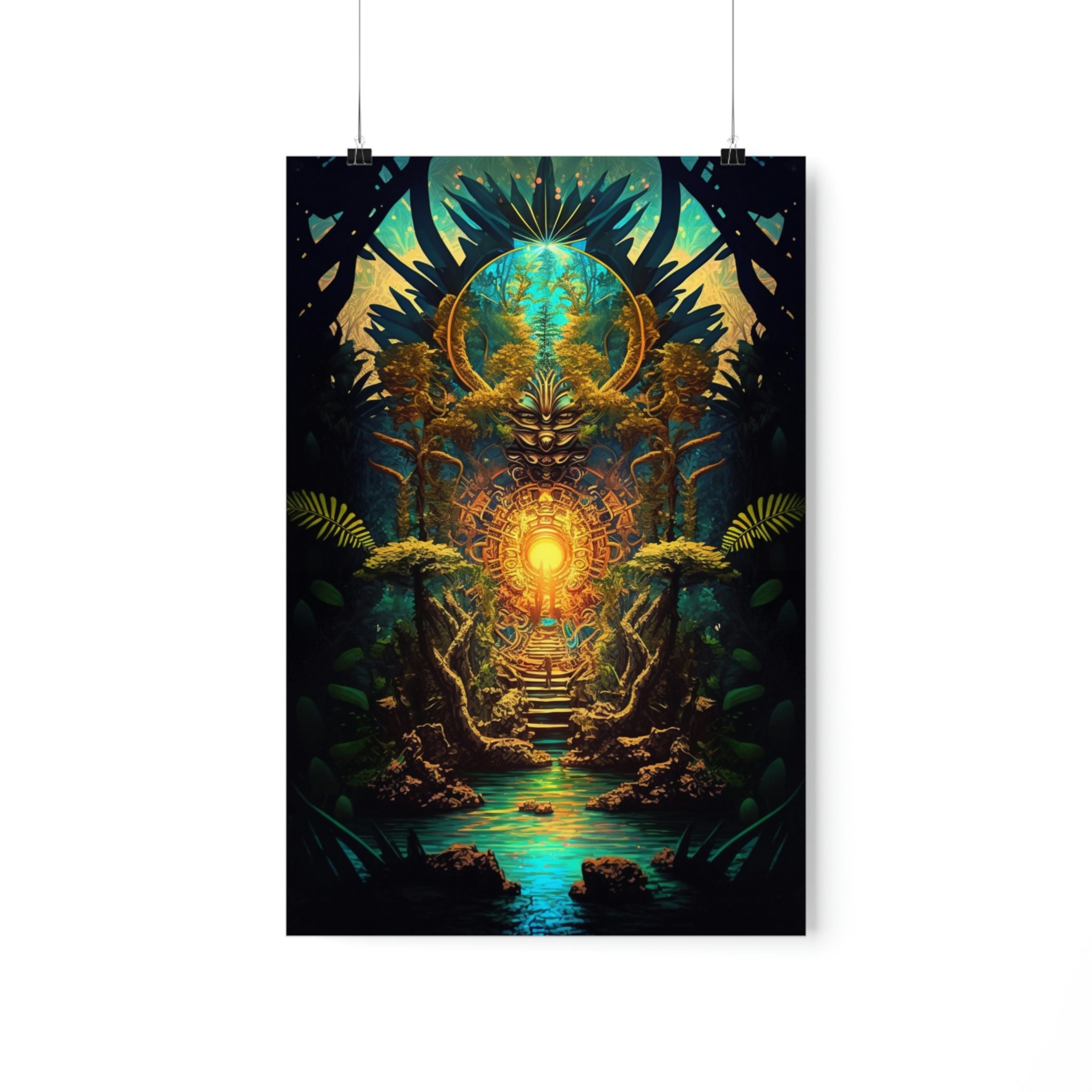 Mystical Realm Poster: DMT Spirit Wall Art Lush Jungle - Etsy