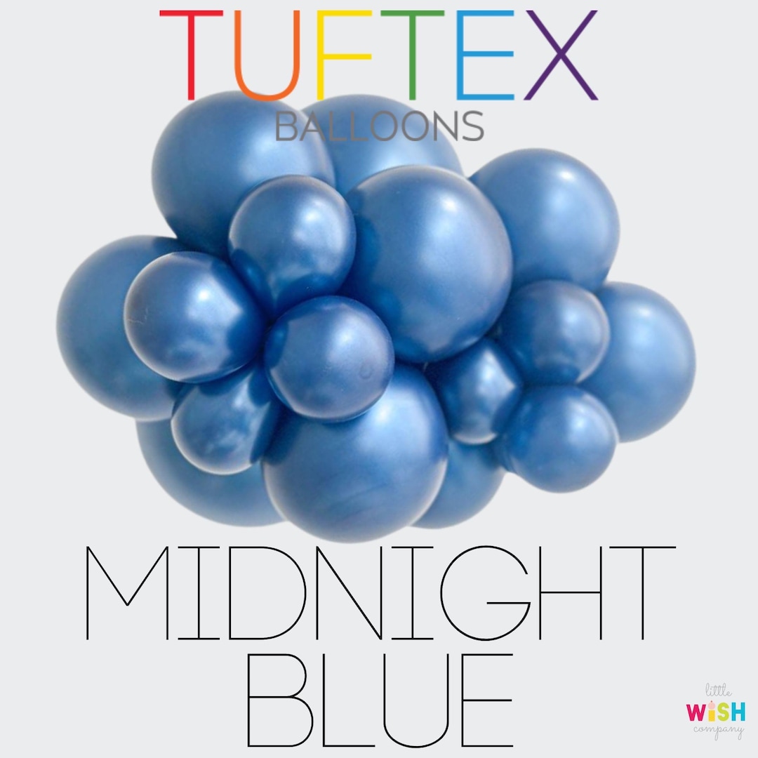 Tuftex Metallic Midnight Blue Latex Balloons - 5”, 11”, 17”, 24”, 36 ...