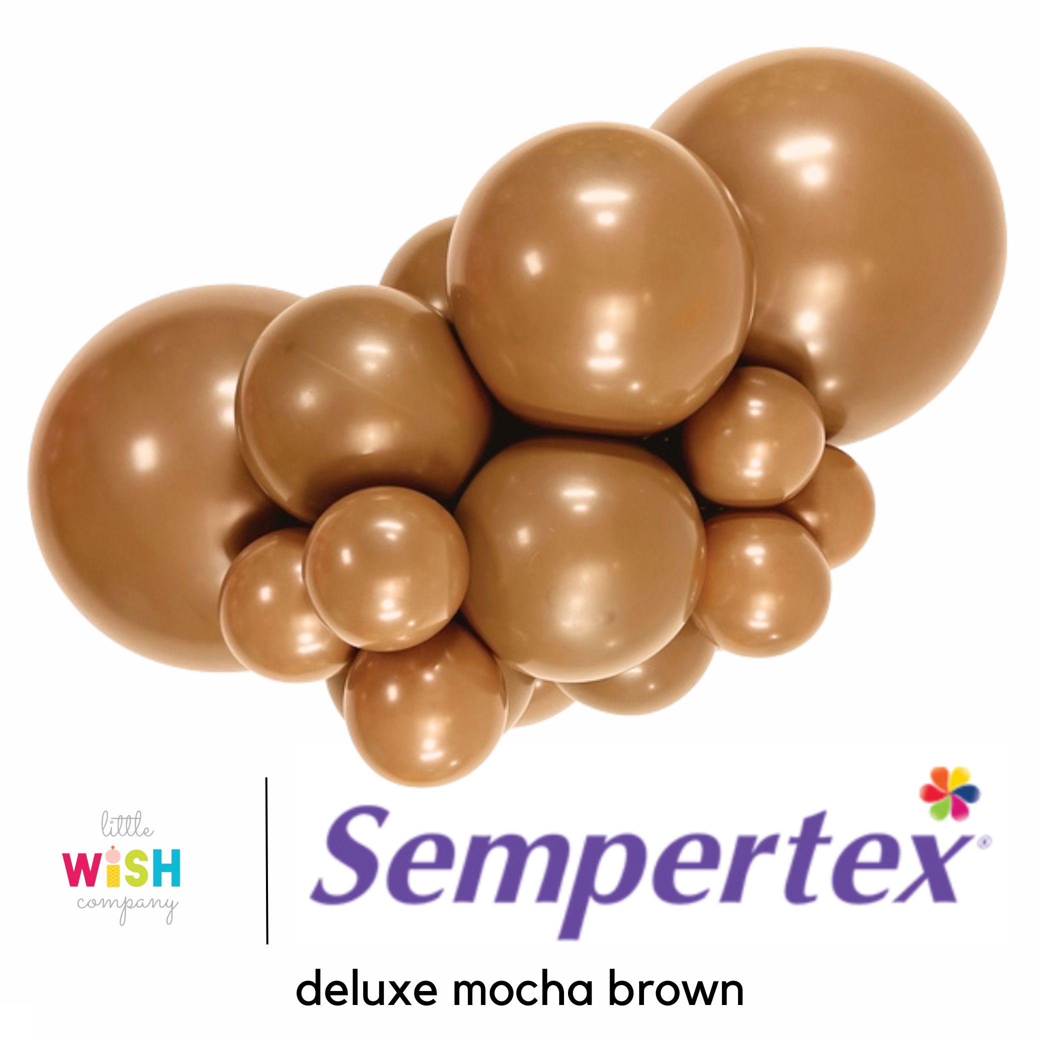 Deluxe Mocha Brown Sempertex Latex Balloons - 5”, 9", 11”, 18”, 24”, 36 ...