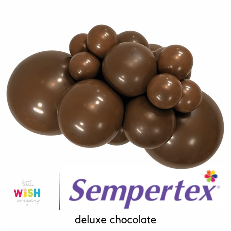 Deluxe Chocolate Brown Sempertex Latex Balloons - 5”, 9", 11”round ...