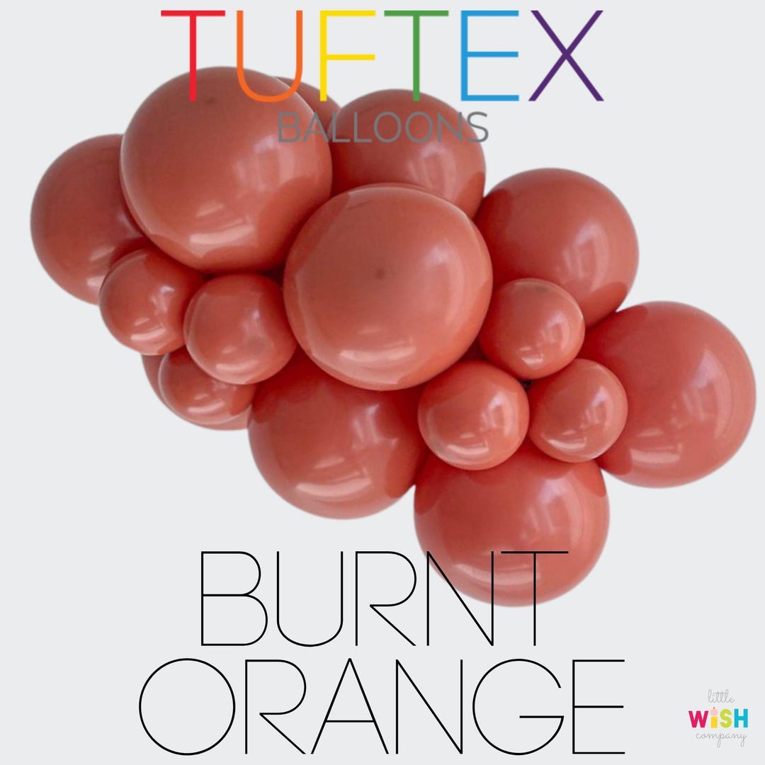 Tuftex Burnt Orange Latex Balloons - 5”, 11”, 17”, 24”, 36” and 260 ...