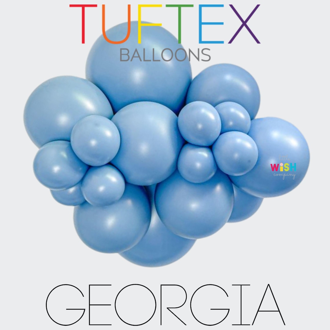 Tuftex Georgia Blue Pearl Latex Balloons - 5”, 11”, 17”, 24”, 36” and ...