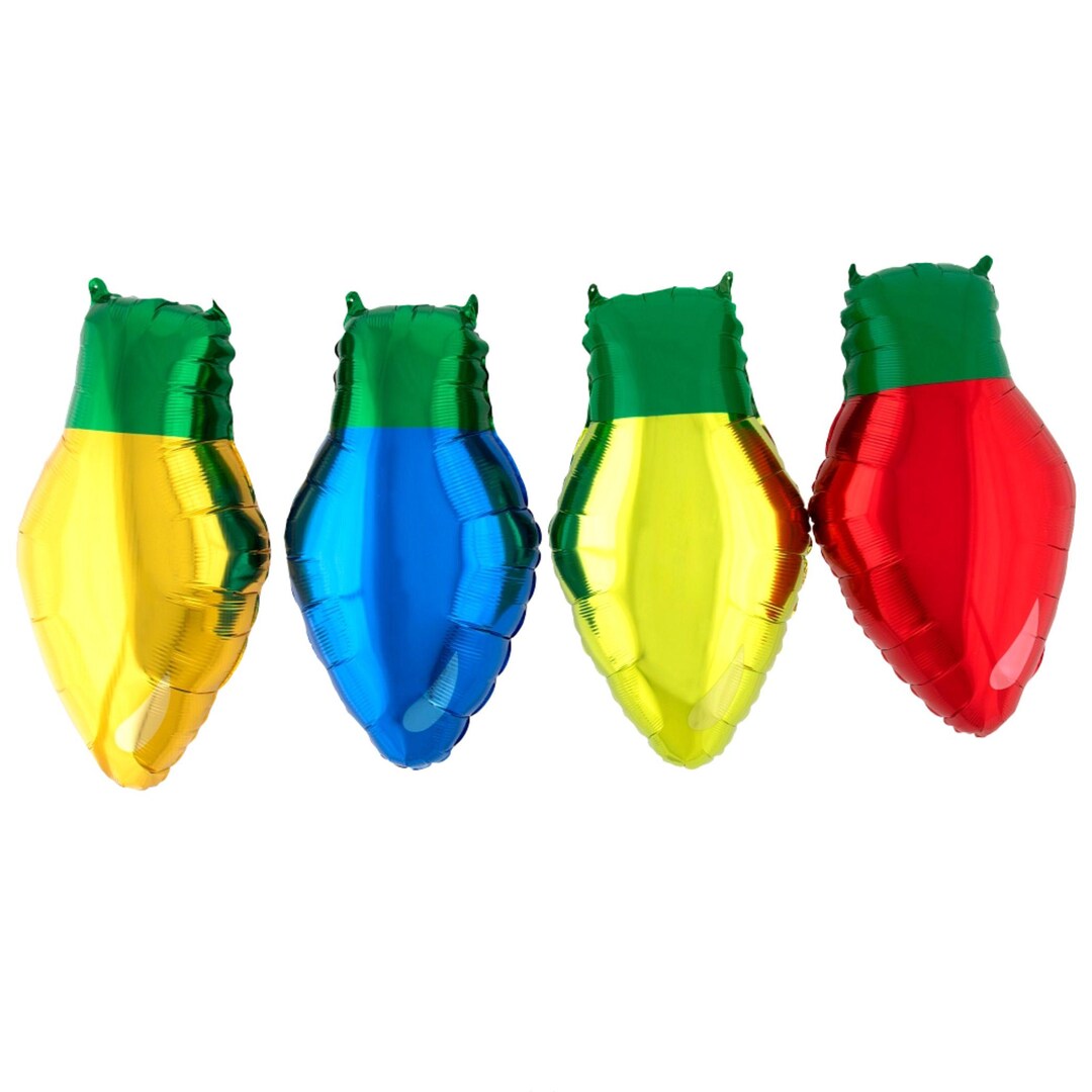 Christmas Light Bulb Balloons - 22 Inch - Set 4 Balloon Banner Kit ...