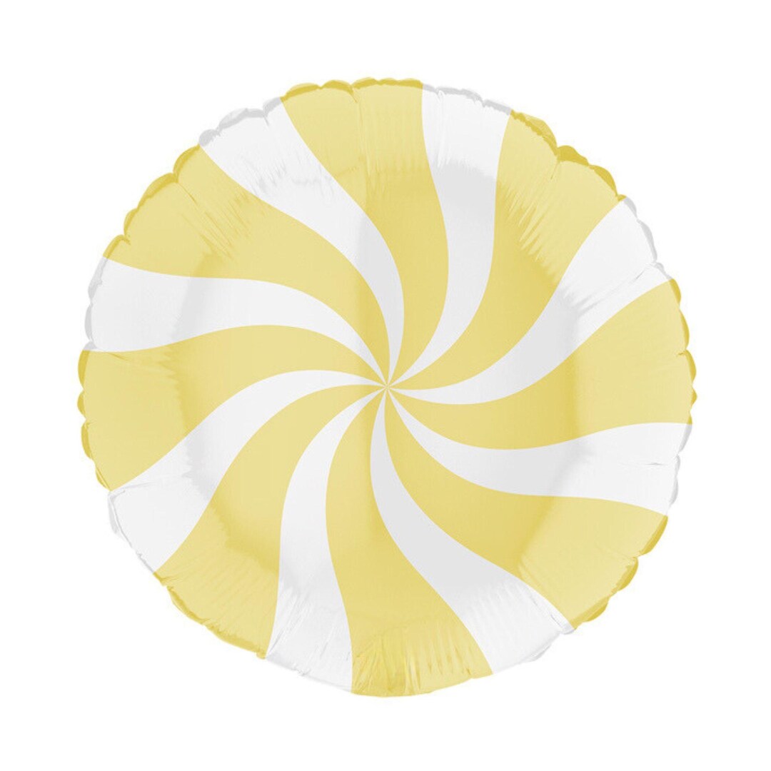 Pastel Yellow Lollipop Candy Swirl Balloons - 18 Inch or 36 Inch - Foil ...