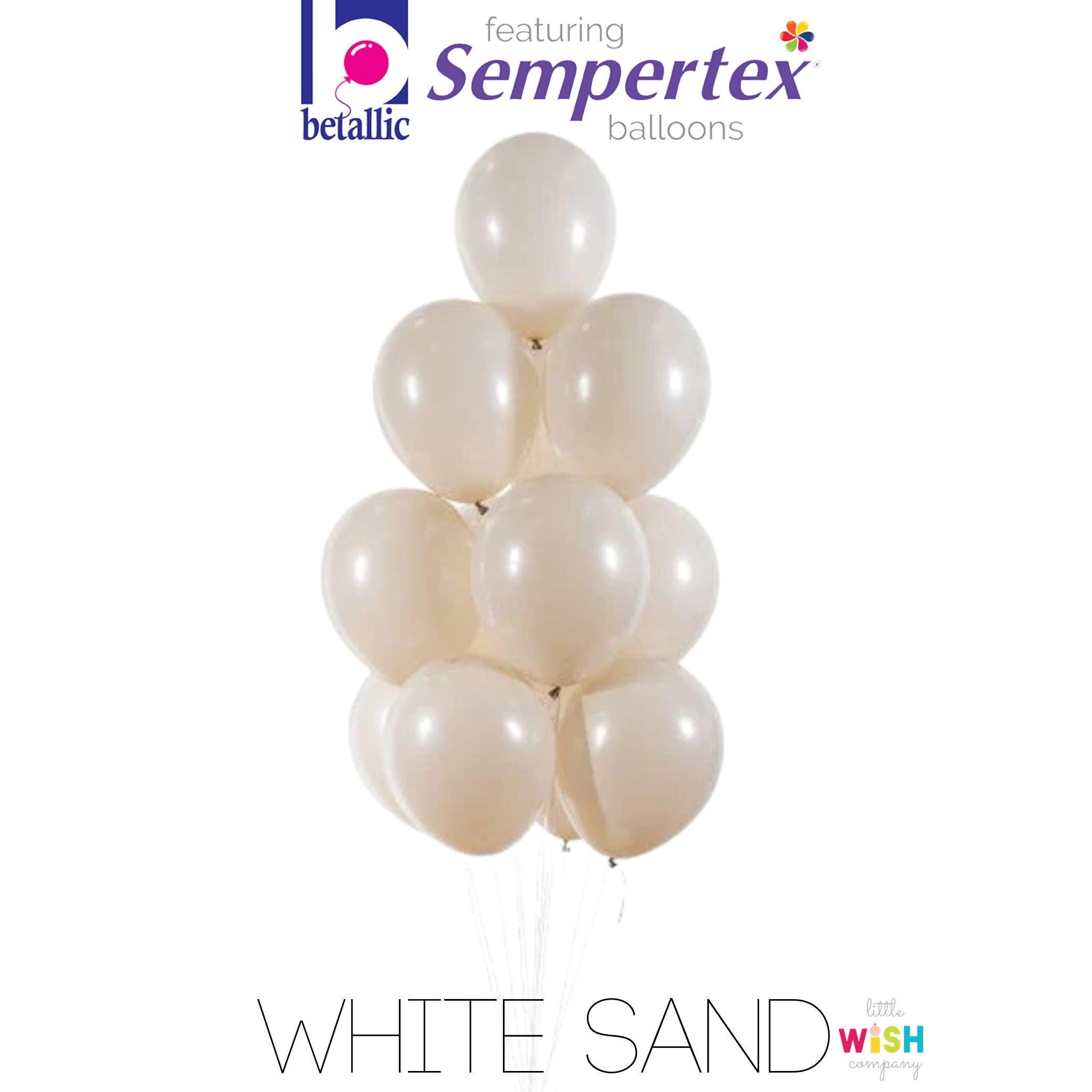 Deluxe White Sand Sempertex Latex Balloons - 5”, 9", 11”, 18”, 24”, 36 ...