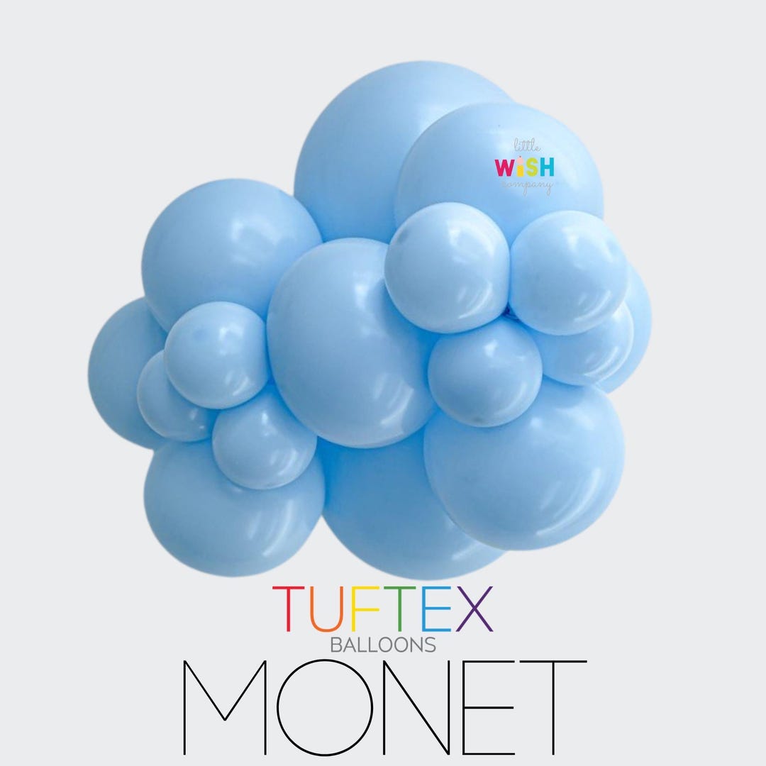 Tuftex Monet Blue Latex Balloons - 5", 11", 17", 24", 36" Round and 260 ...