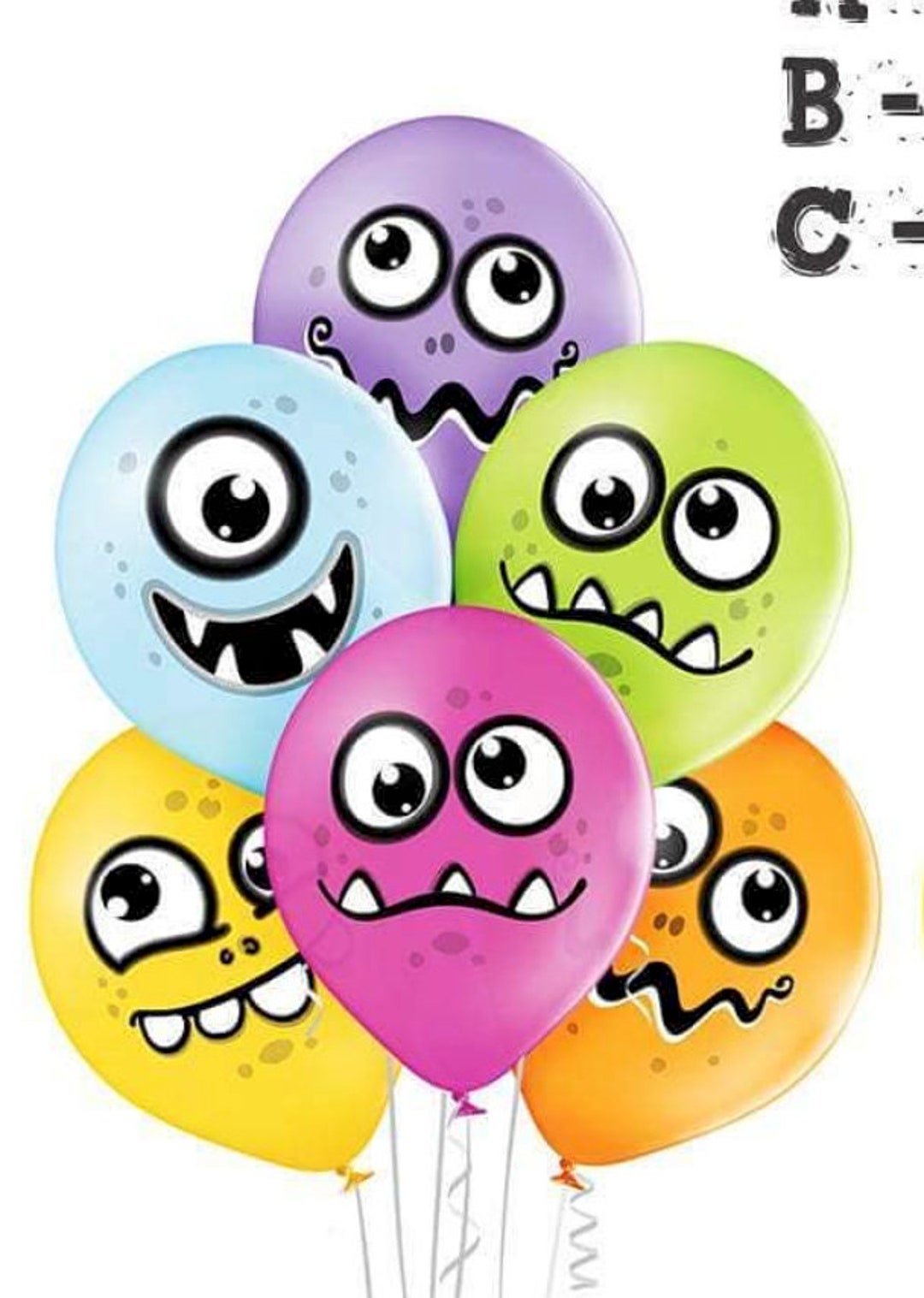 Monster Party Latex Balloons - Set 6 - Etsy
