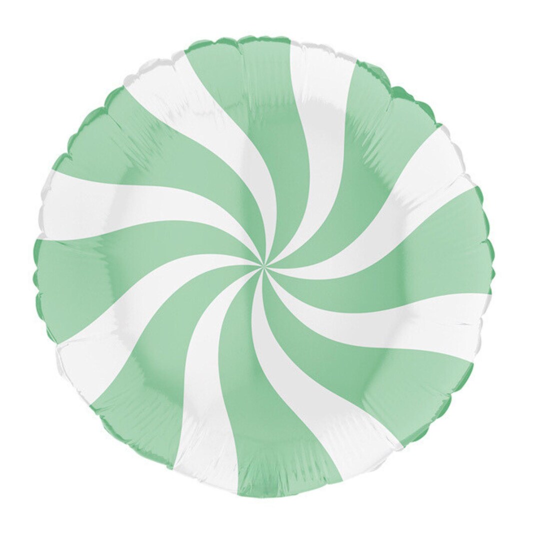 Lollipop Mint Green Candy Swirl Balloons - 18 Inch or 36 Inch - Foil ...