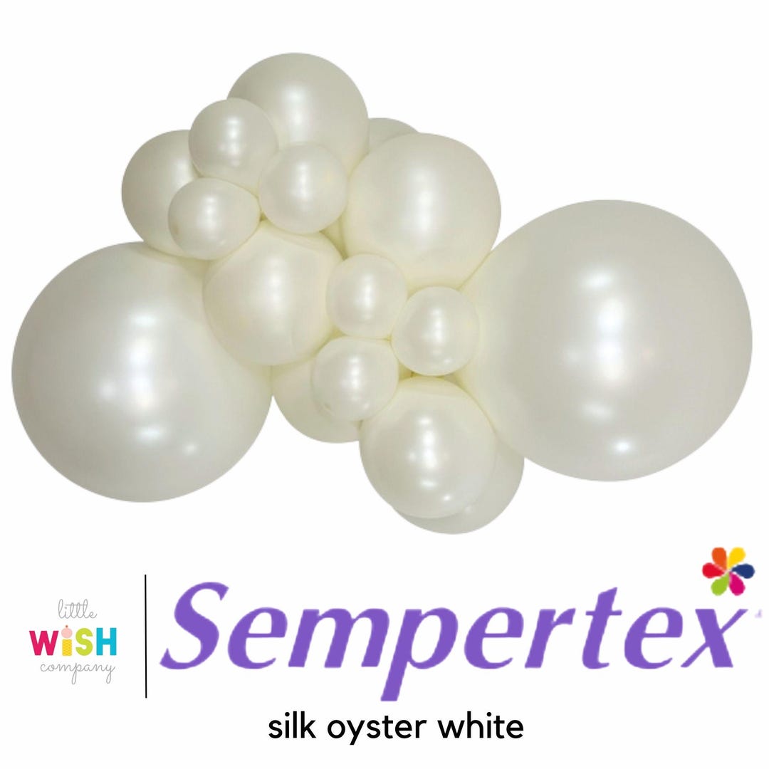 Sempertex Silk Oyster White Latex Balloons - 5, 11, 18, 24 Inch Round ...