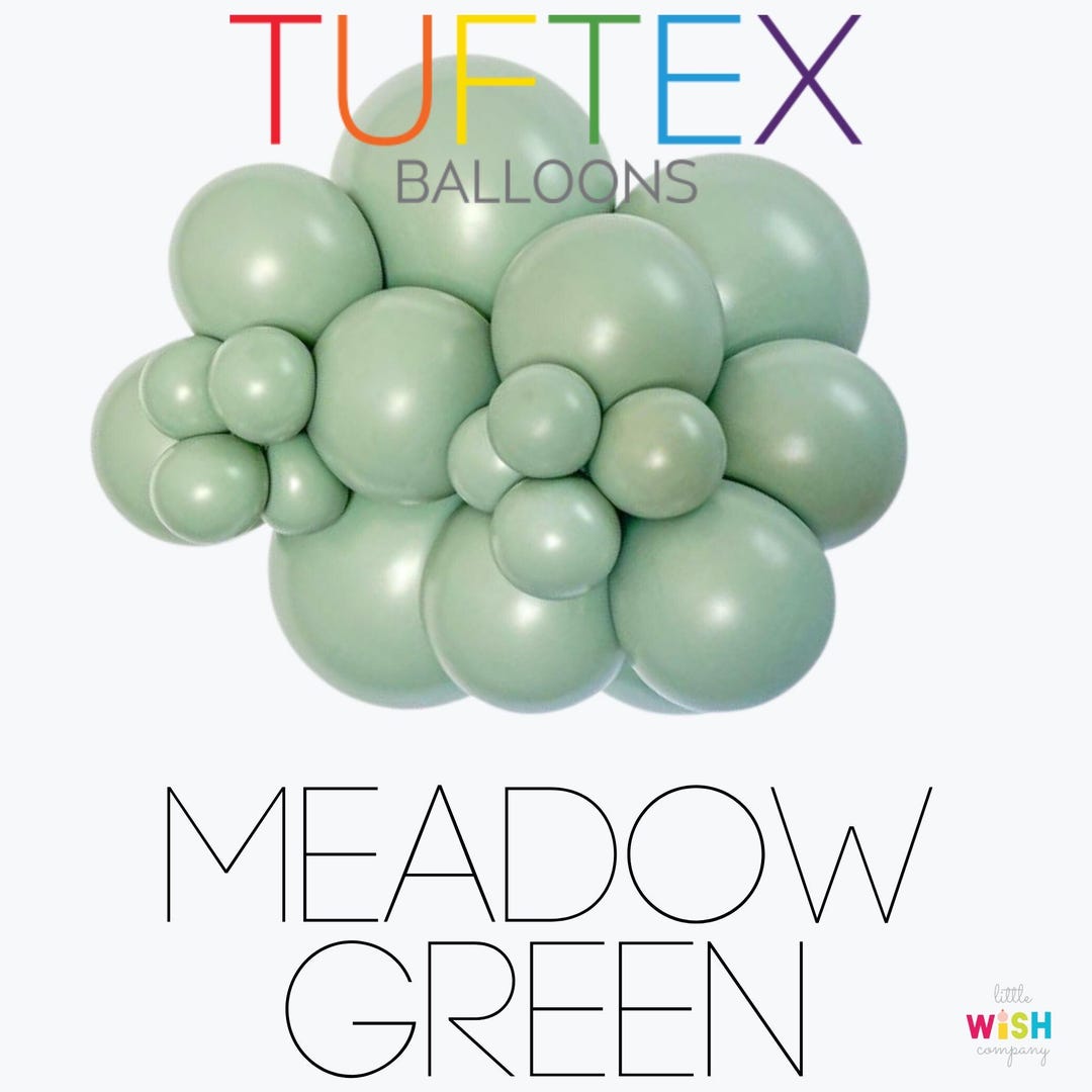 Tuftex Meadow Green Latex Balloons - 5”, 11”, 17”, 24”, 36” - Pearl - Etsy