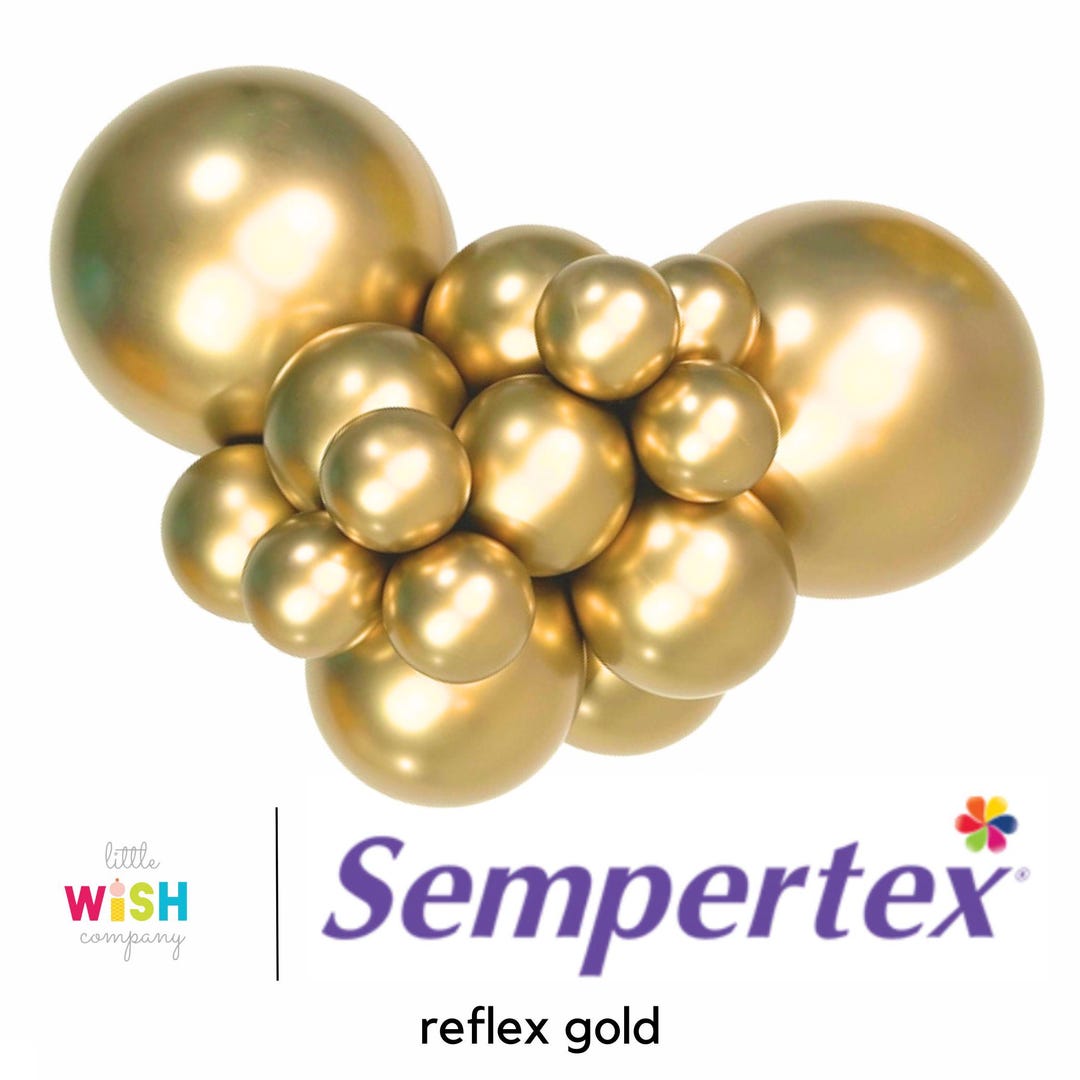 Sempertex Reflex Gold Latex Balloons - 5”, 11”, 18”, 24” Round Balloons ...