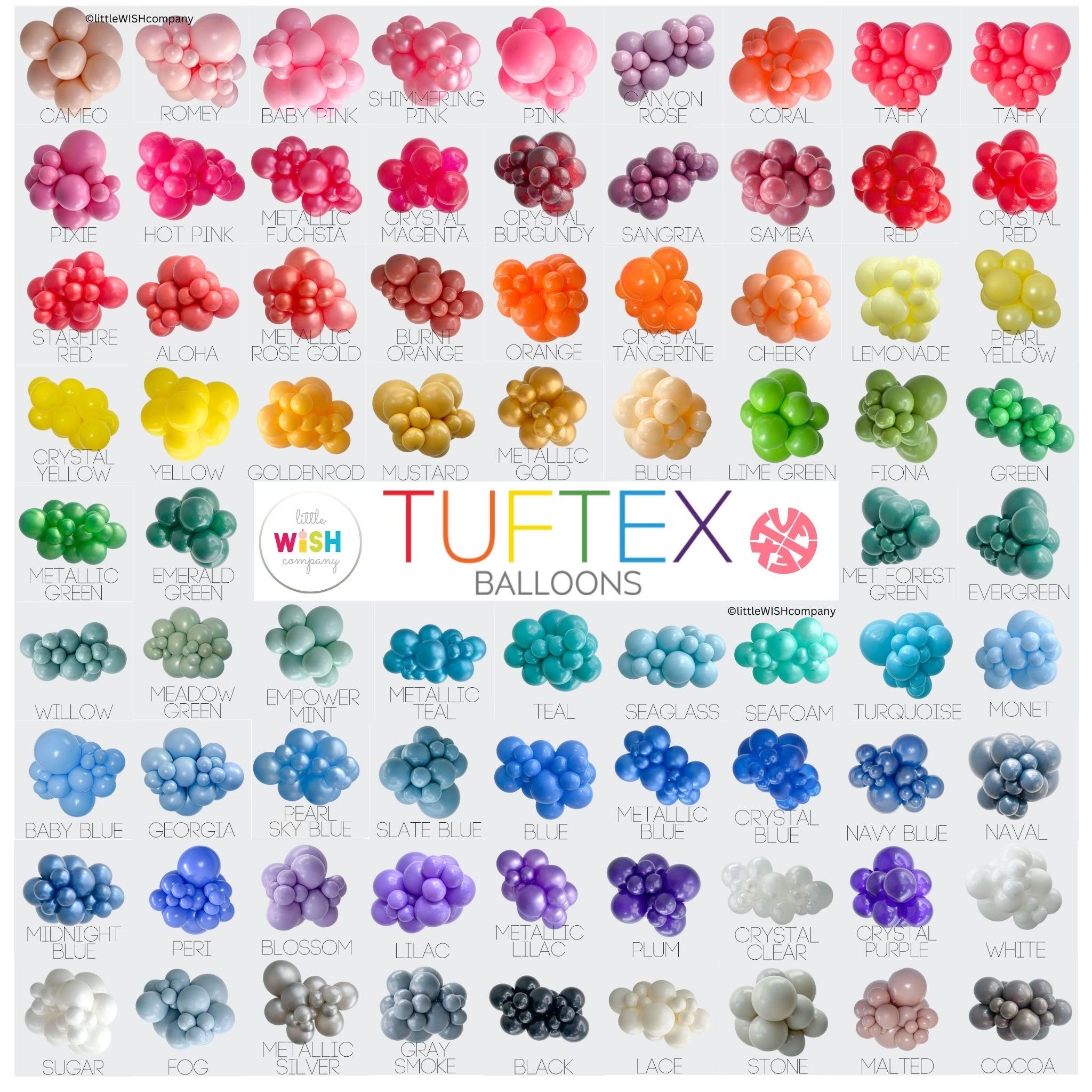 Tuftex Pearl Sugar Latex Balloons - 5”, 11”, 17”, 24”, 36” and 260 ...