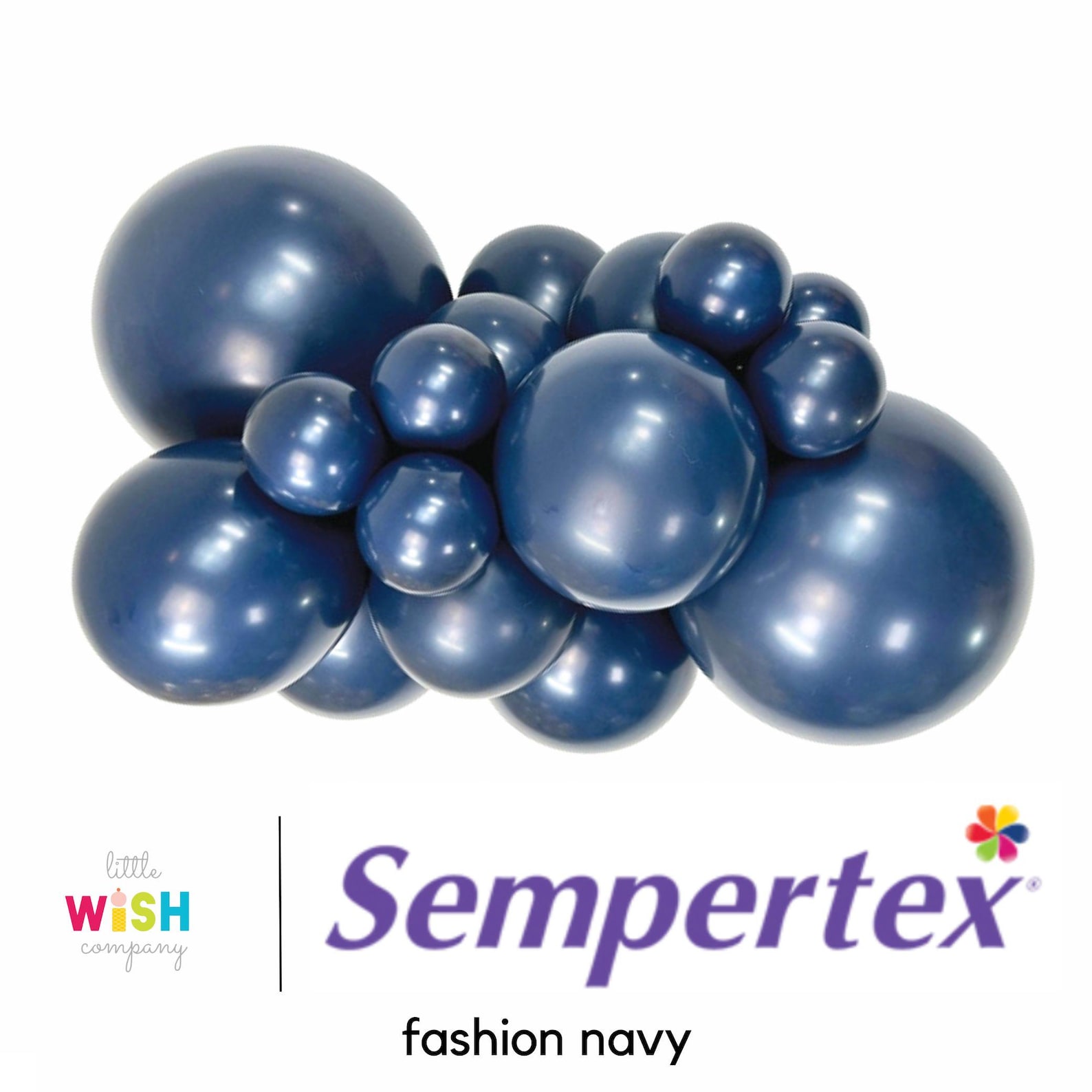 Sempertex Fashion Navy Blue Latex Balloons - 5”, 11”, 17”, 24”, 36” and ...