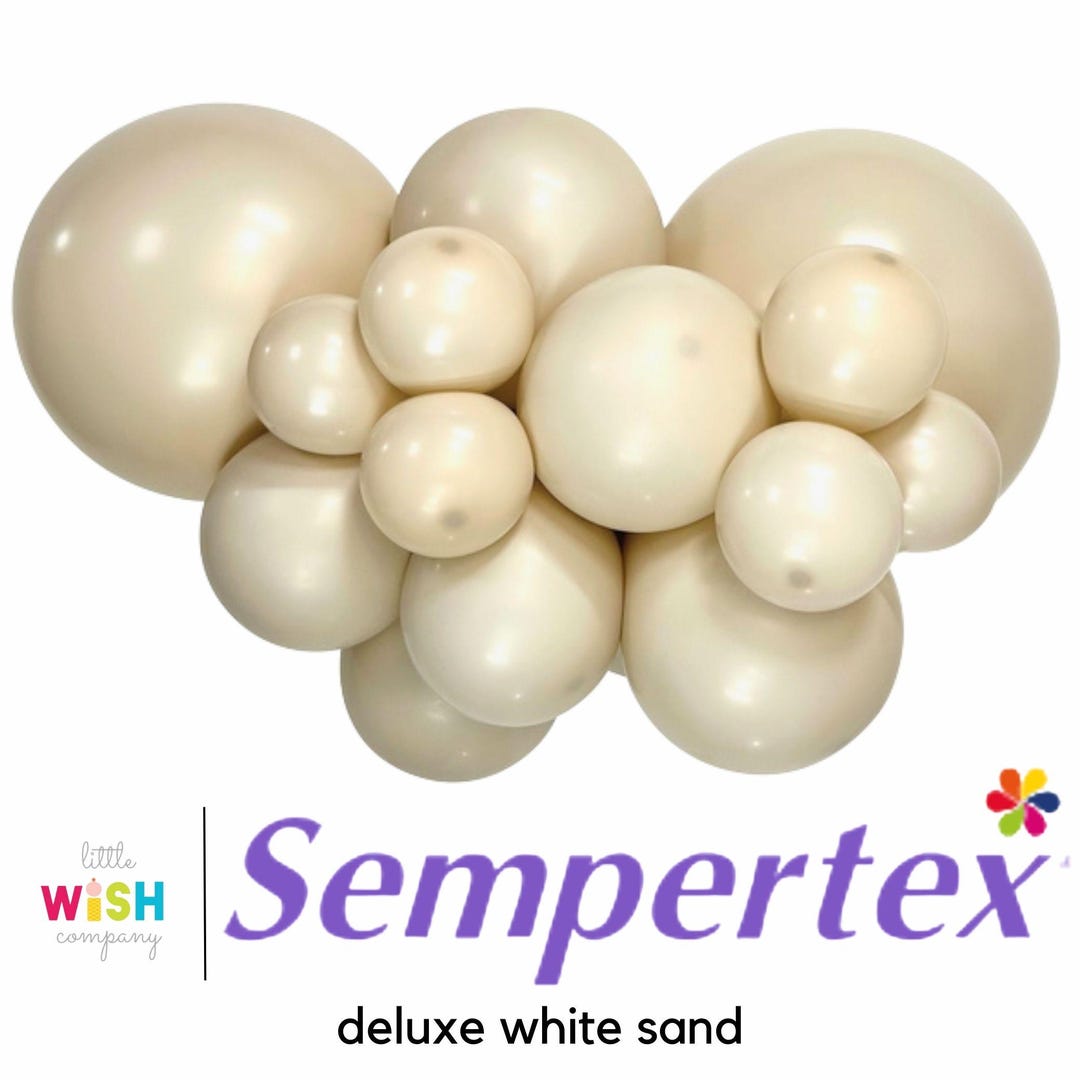Deluxe White Sand Sempertex Latex Balloons - 5”, 9", 11”, 18”, 24”, 36 ...