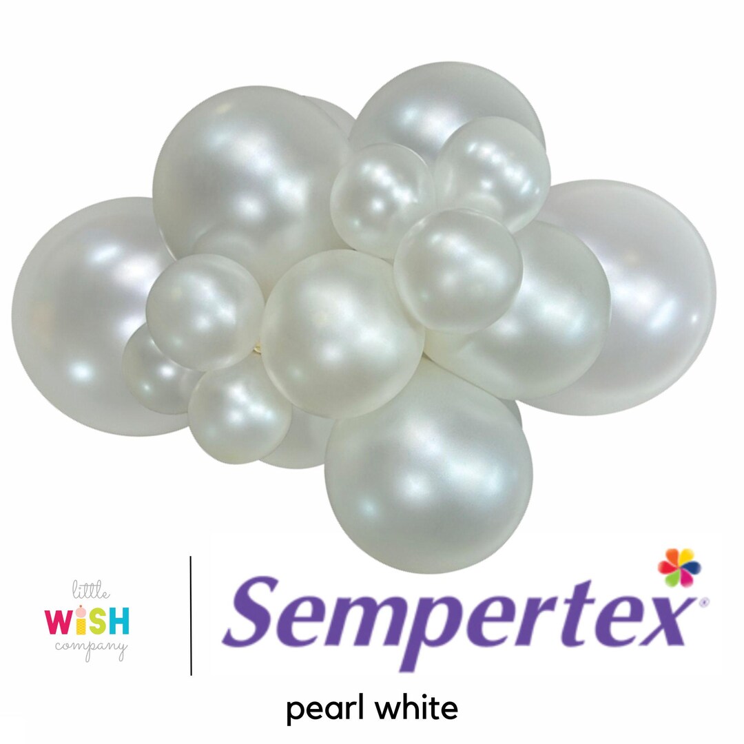 Globos de látex blanco perla - Sempertex - Redondos de 5, 11, 18 y 14 ...