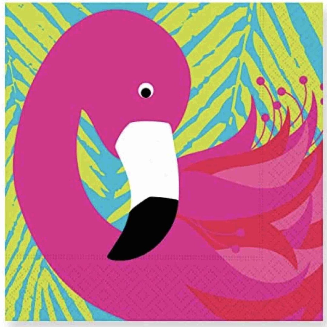 Pretty Pink Flamingo Paper Napkins - 6.5 Inch Luncheon Size - Package ...