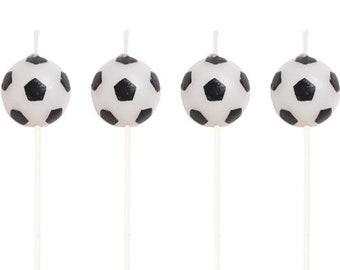Football Birthday Candles Set Soccer Ball Cake Decorations Party Sports ...