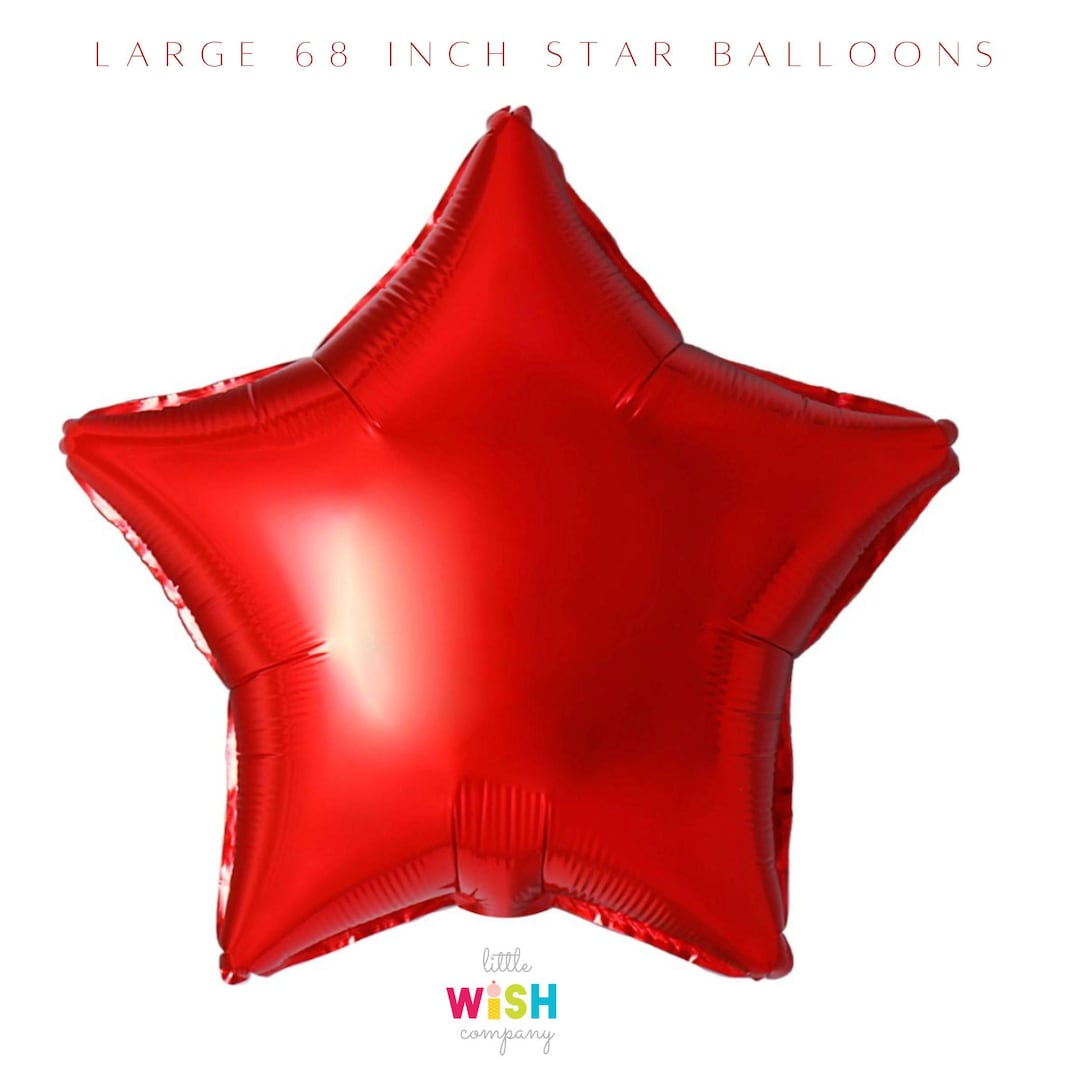 Big Red Star Foil Mylar Balloons - 68 Inch - Birthday Party Balloon ...