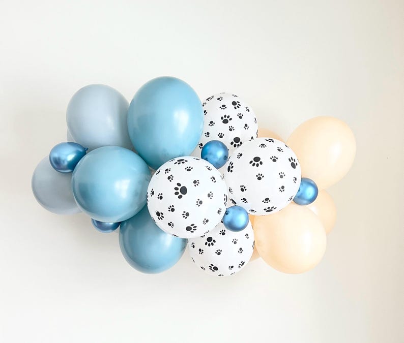 Paw Party Latex Balloon Garland - DIY Kit for Puppy Dog Birthday Party ...