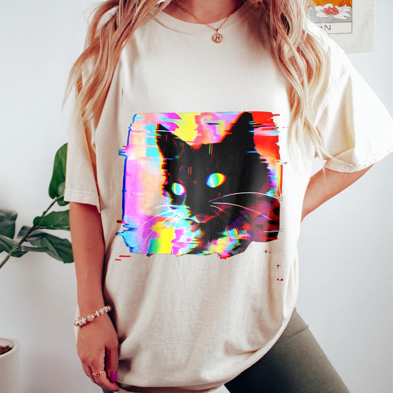 Psychedelic Weirdcore Cat Png, Vaporwave Aesthetic, Trippy Alt Clothing ...