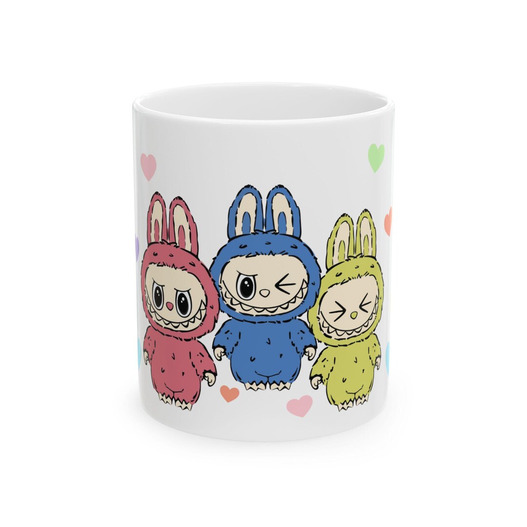 Labubu Ceramic Mug, Cute Coffee Cup, Colorful Tea Mug, Trendy Hot ...