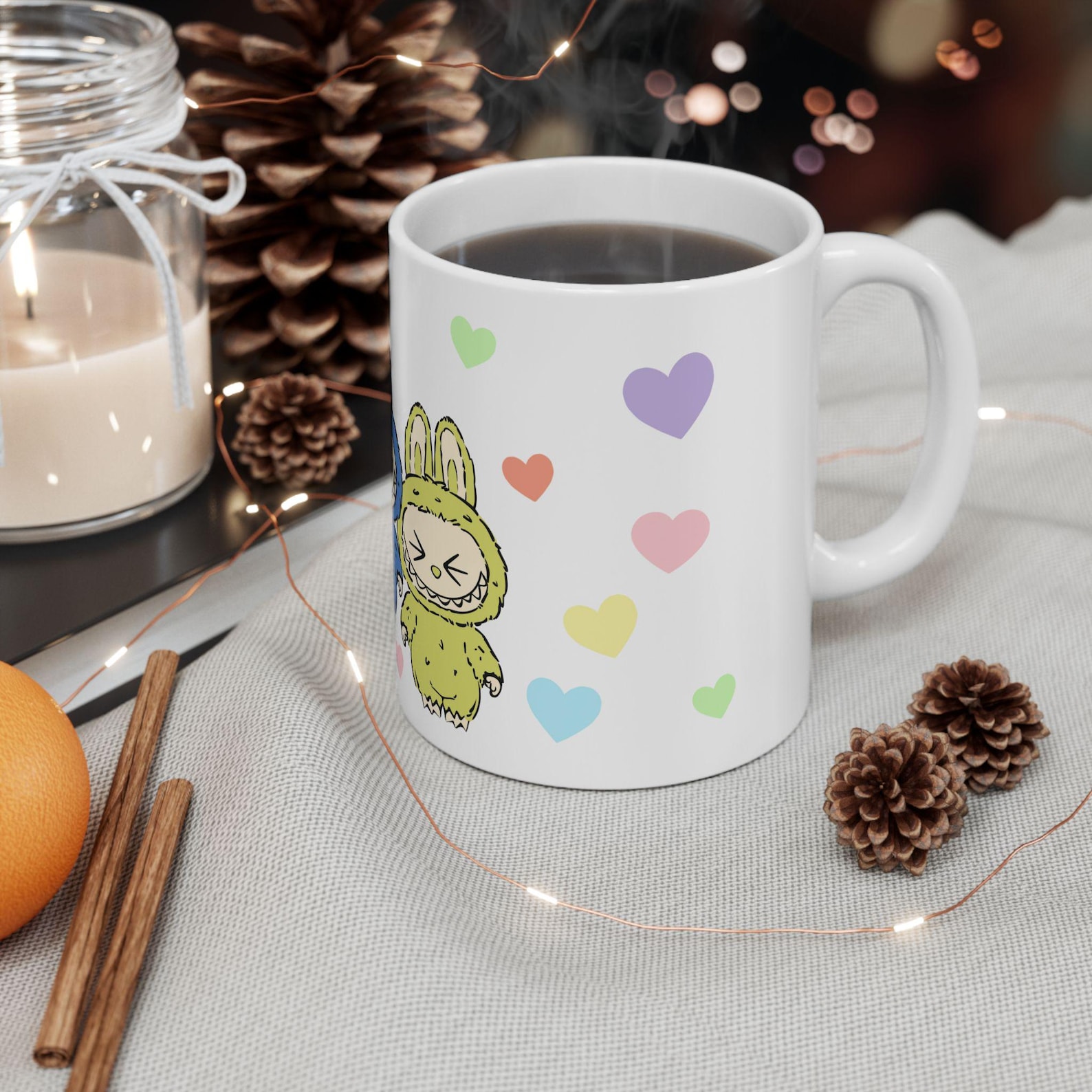 Labubu Ceramic Mug, Cute Coffee Cup, Colorful Tea Mug, Trendy Hot ...