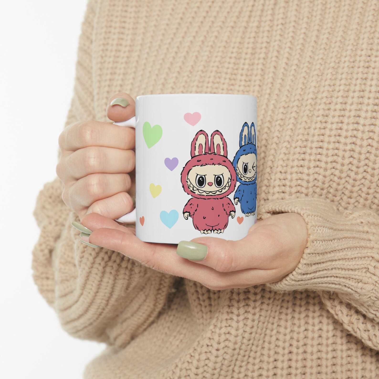 Labubu Ceramic Mug, Cute Coffee Cup, Colorful Tea Mug, Trendy Hot ...